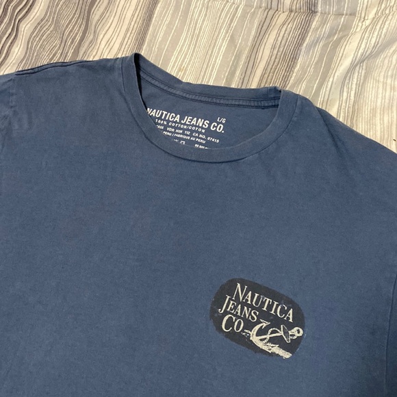 Nautica | Shirts | Nautica Graphic Logo Tshirt Large 0 Cotton Double ...